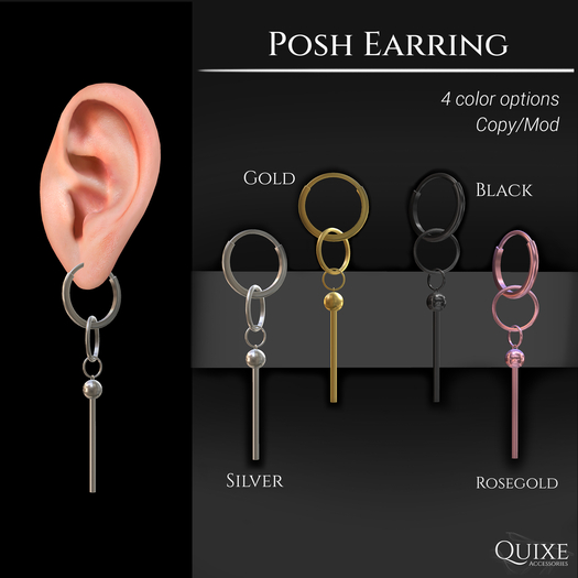 Second Life Marketplace - QUIXE - Posh Earring